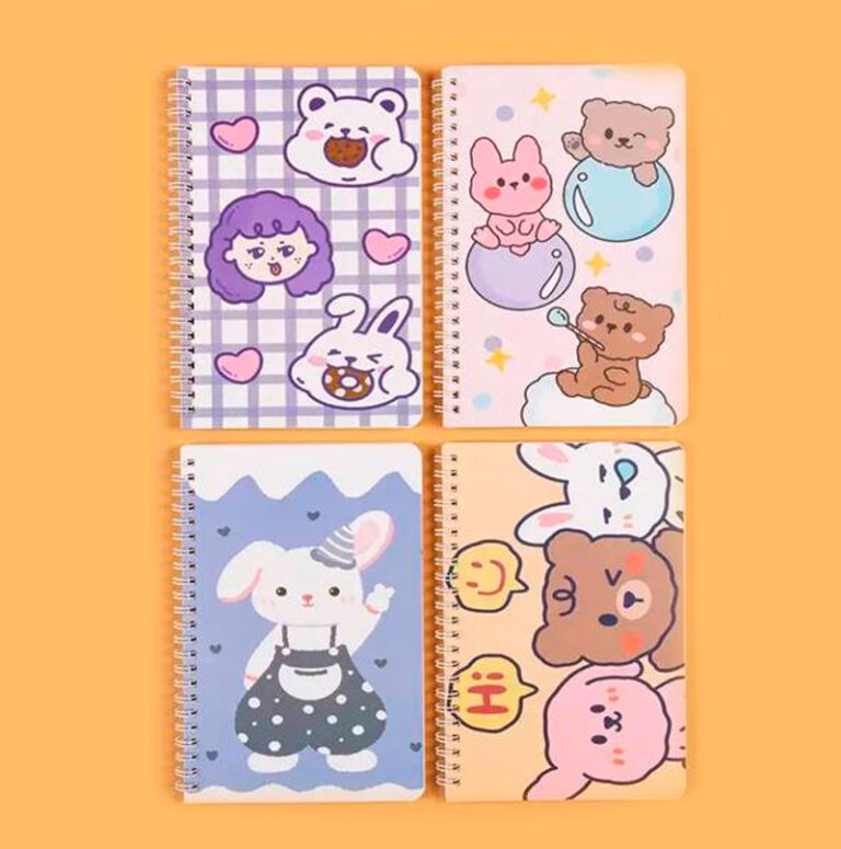 Libreta argollada A5 diseño conejo y oso | Eletech