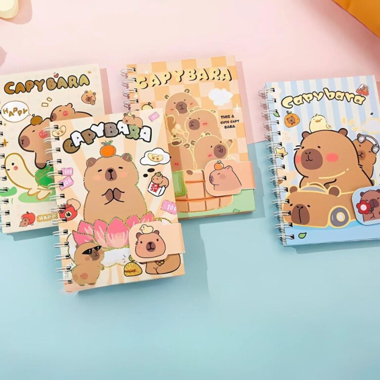 Libreta con Espiral y Broche de Capybara, 80 Hojas de colores | Eletech